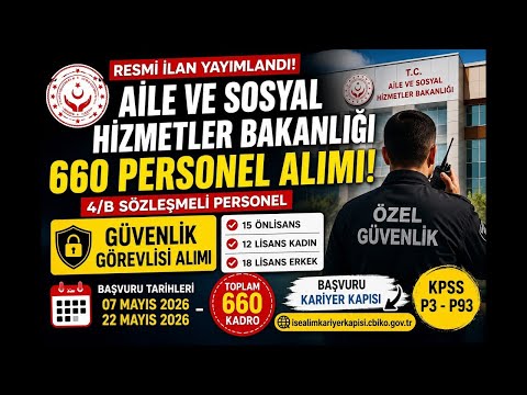Aile ve Sosyal Hizmetler Bakanlığı 660 Personel Alımı Olacak - ASHB 660 Personel Alacak