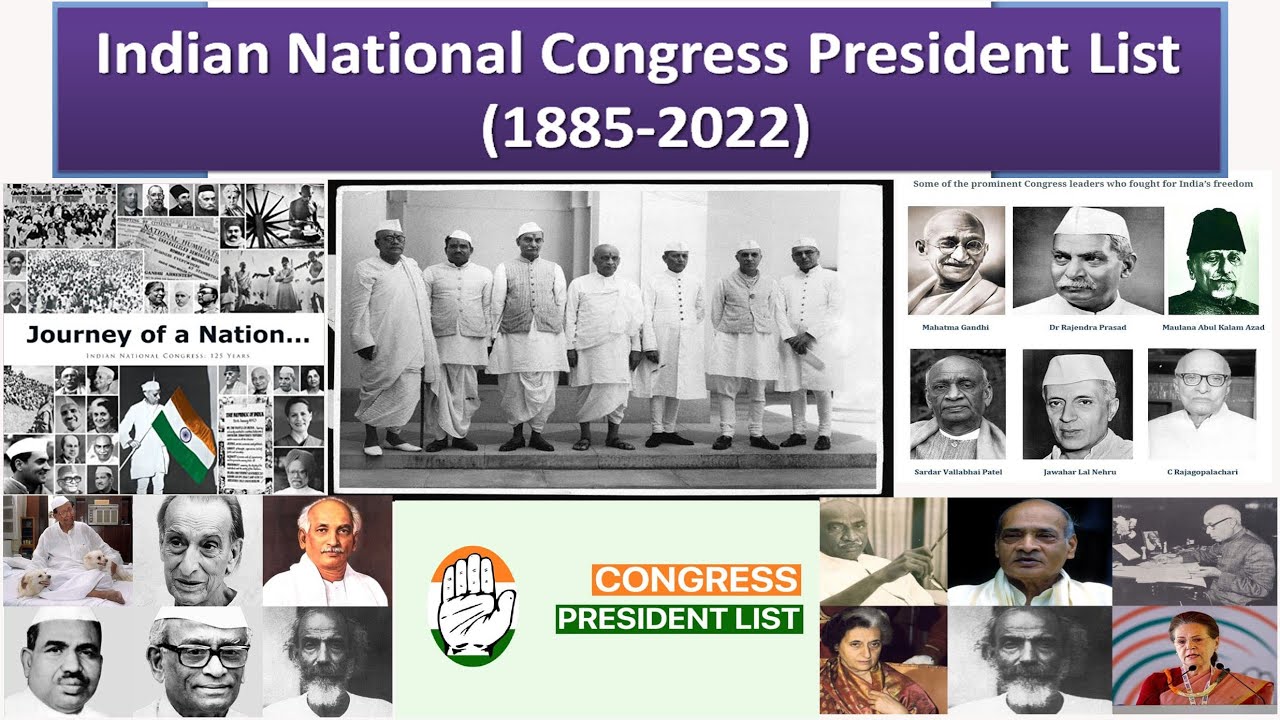 India 🇮🇳 National Congress Presideny List, 1885-2022.Part- 1.Name or ...