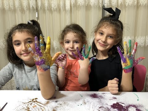 Simli parmak boyama yaptık,Learn Colors for Children Body Paint Finger