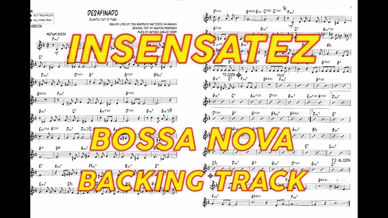 Insensatez (How Insensitive) Bossanova Backing Track - Charts - YouTube