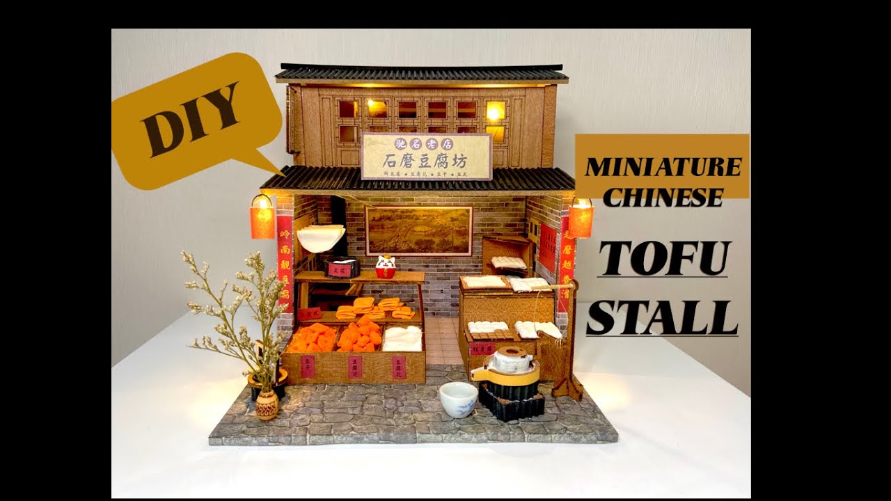 DIY Miniature Chinese TOFU Stall-FUN DIY - YouTube