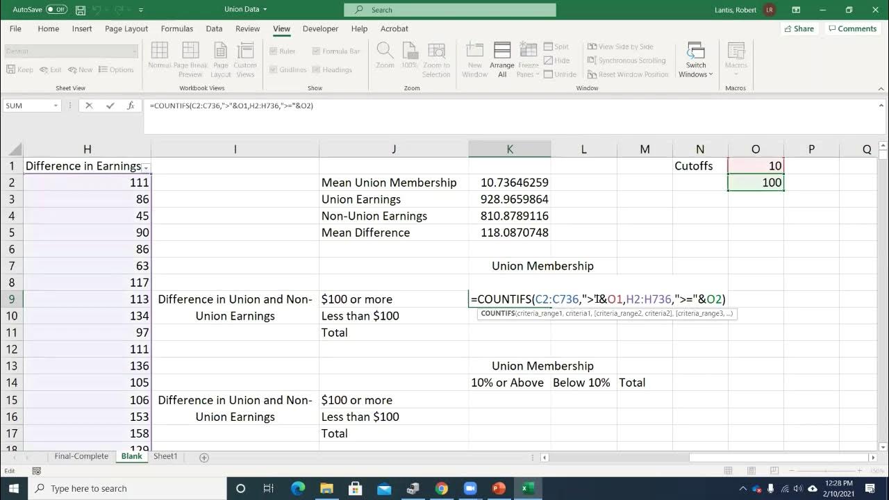 Excel Contingency Tables Example - YouTube
