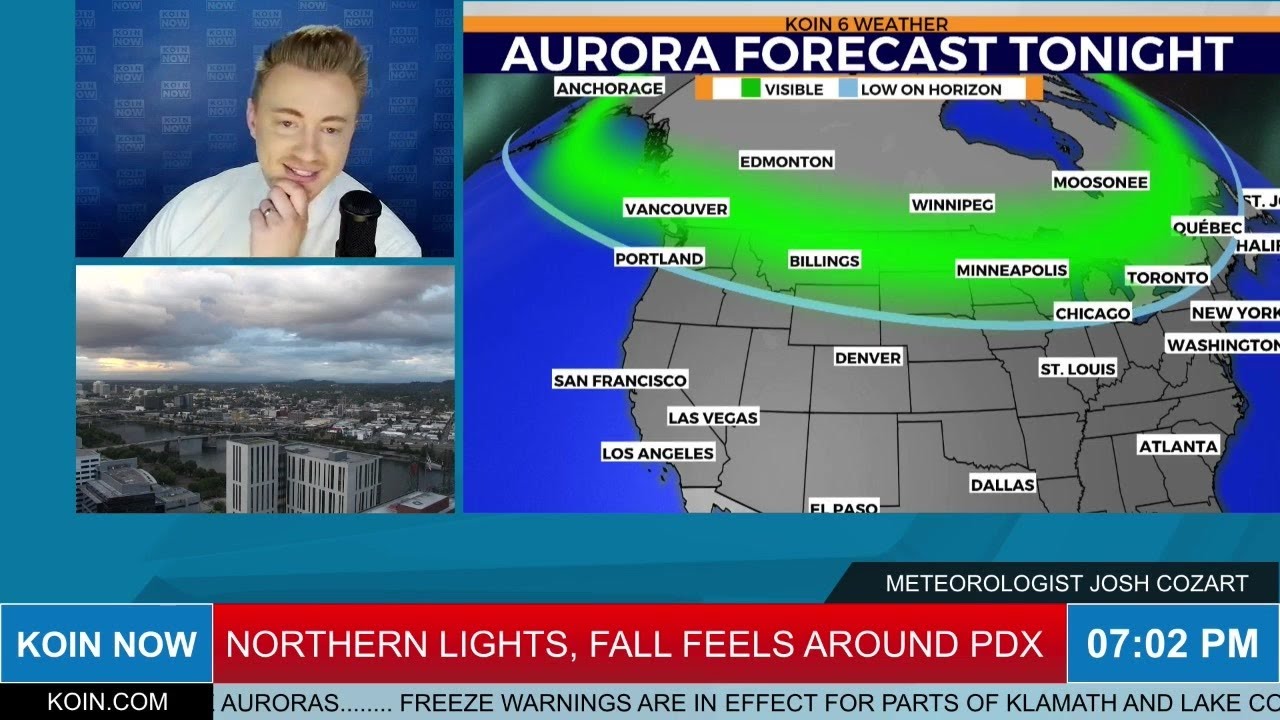KOIN NOW: Northern lights, rain around Portland - YouTube