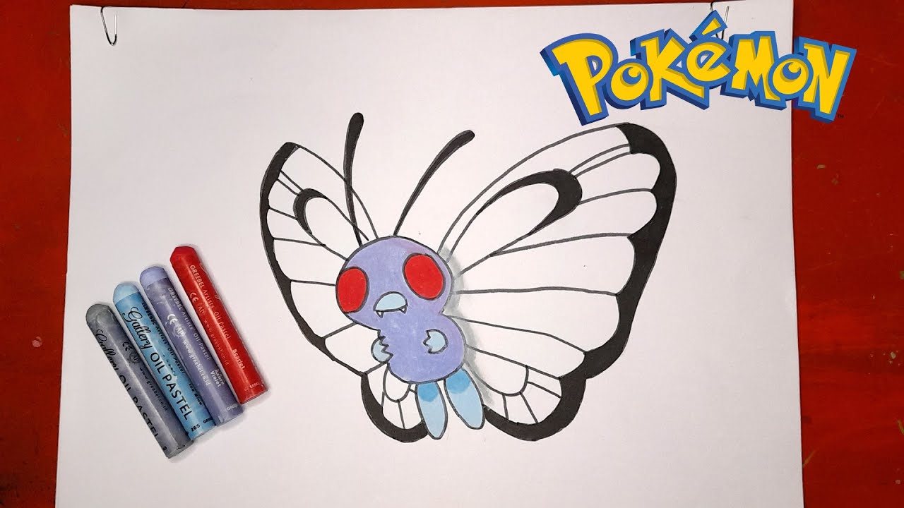 Pokemon Butterfree - Oil Pastel Drawing Tutorial Easy - YouTube