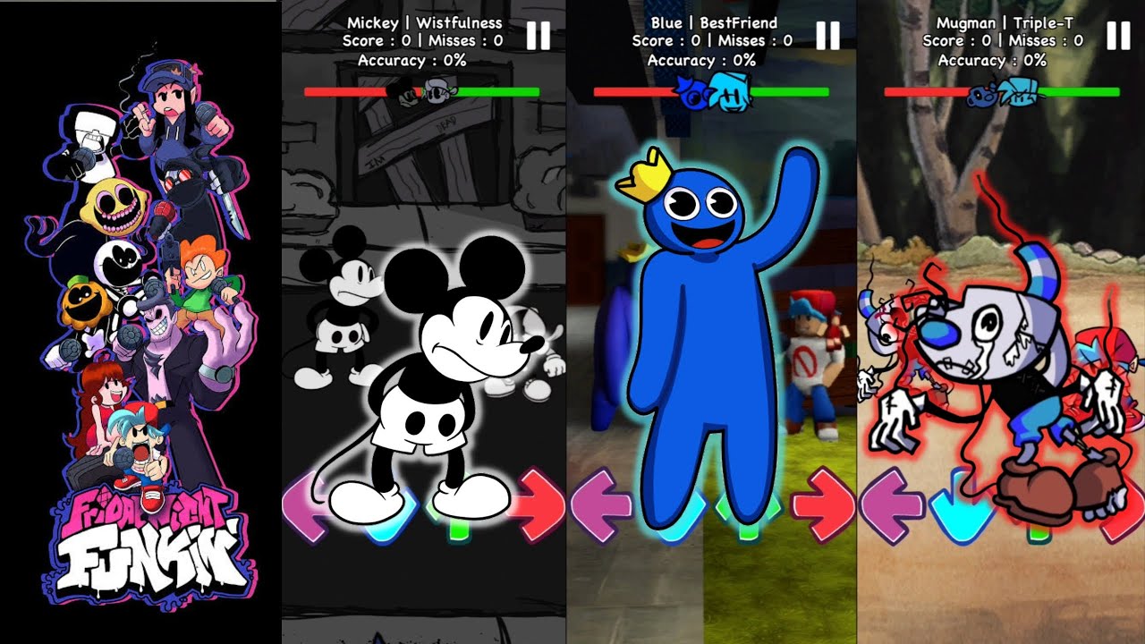 Friday Night Funkin'VS Mickey Wistfulness VS Blue Rainbow friend VS ...
