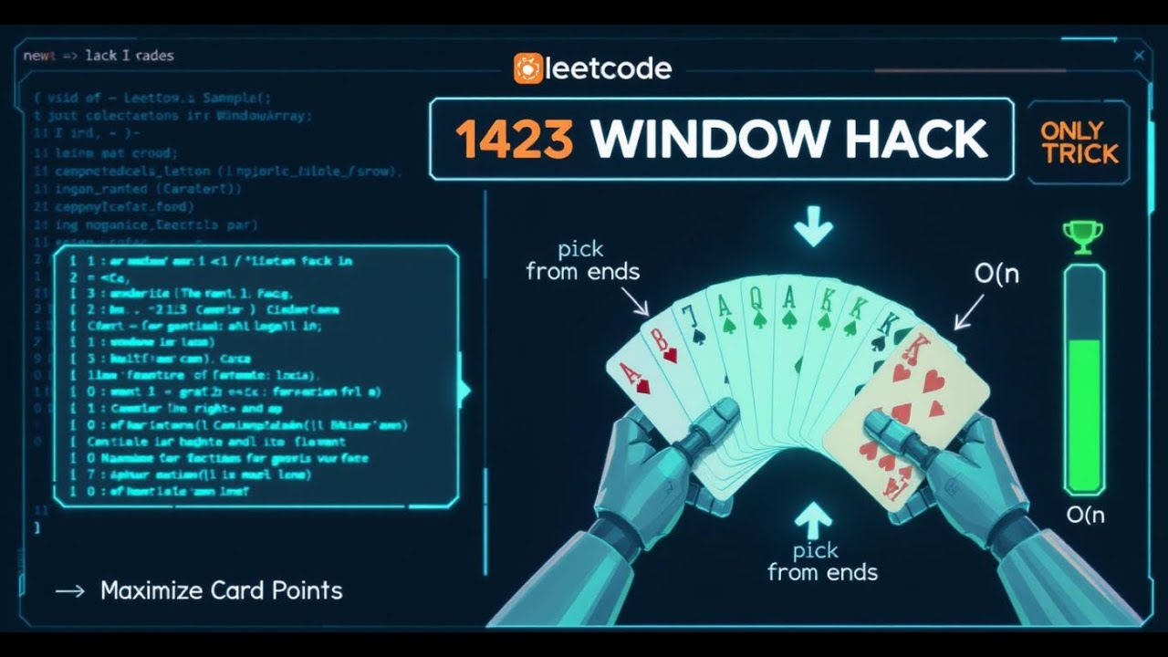 LeetCode 1423: The Only Trick You Need to Maximize Card Points - YouTube