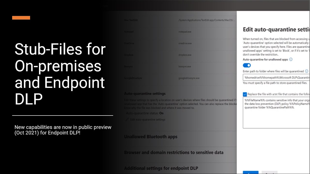 Stub-Files for On-premises and Endpoint DLP - YouTube