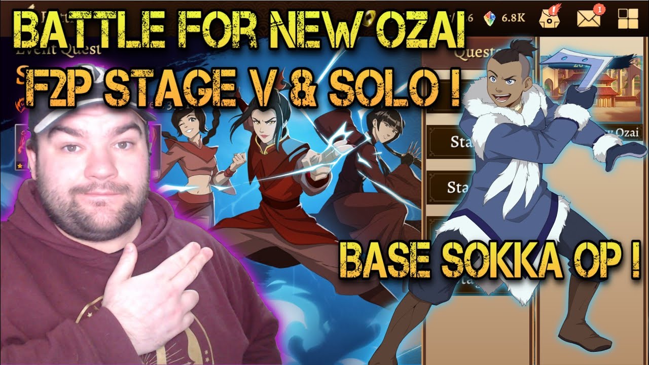 Battle in New Ozai F2P Stage V Guide & Gatling Gun Sokka Solo! | Avatar ...
