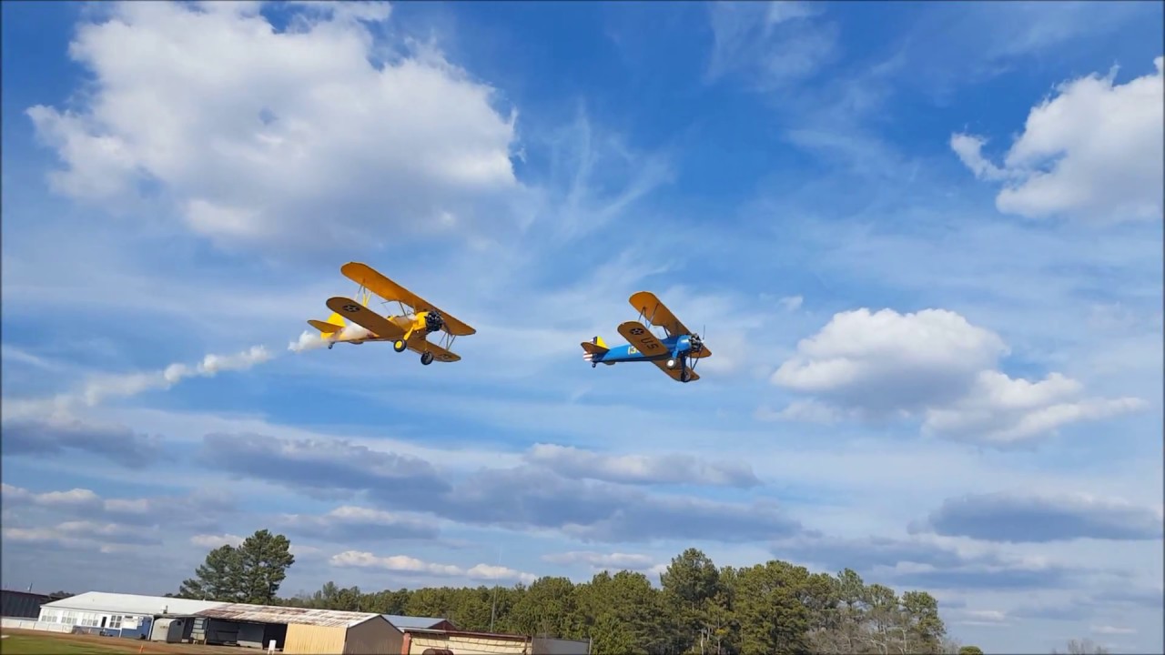 Stearman Formation Flight Low Pass - YouTube