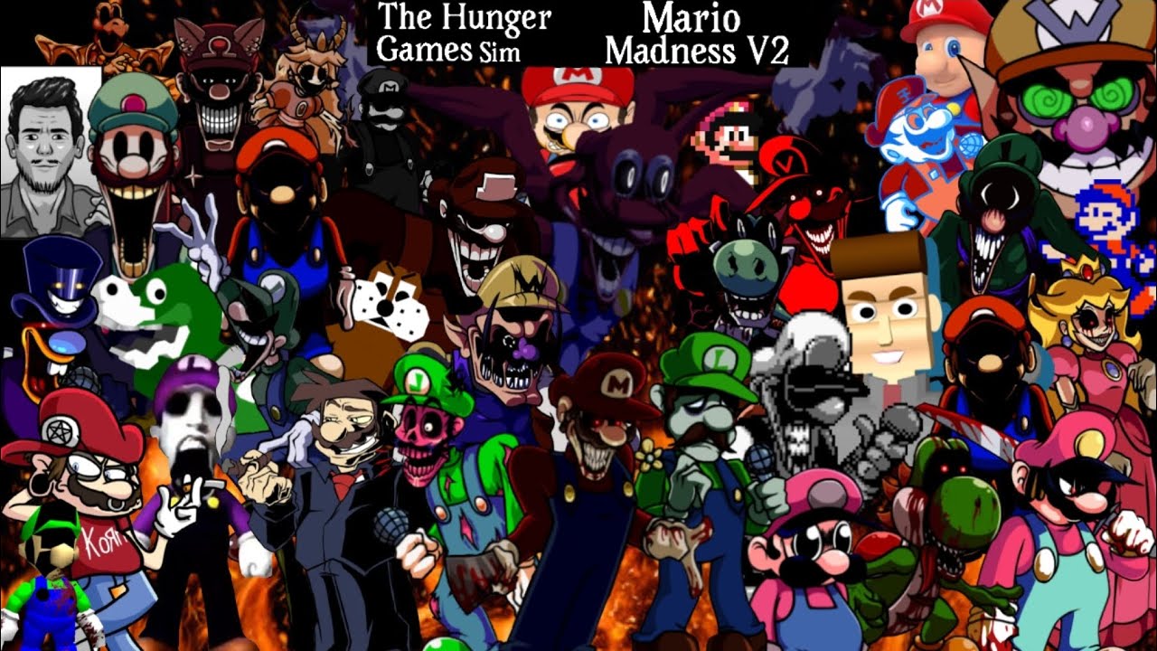 FNF Mario Madness V2 + Hunger Games Simulator - YouTube