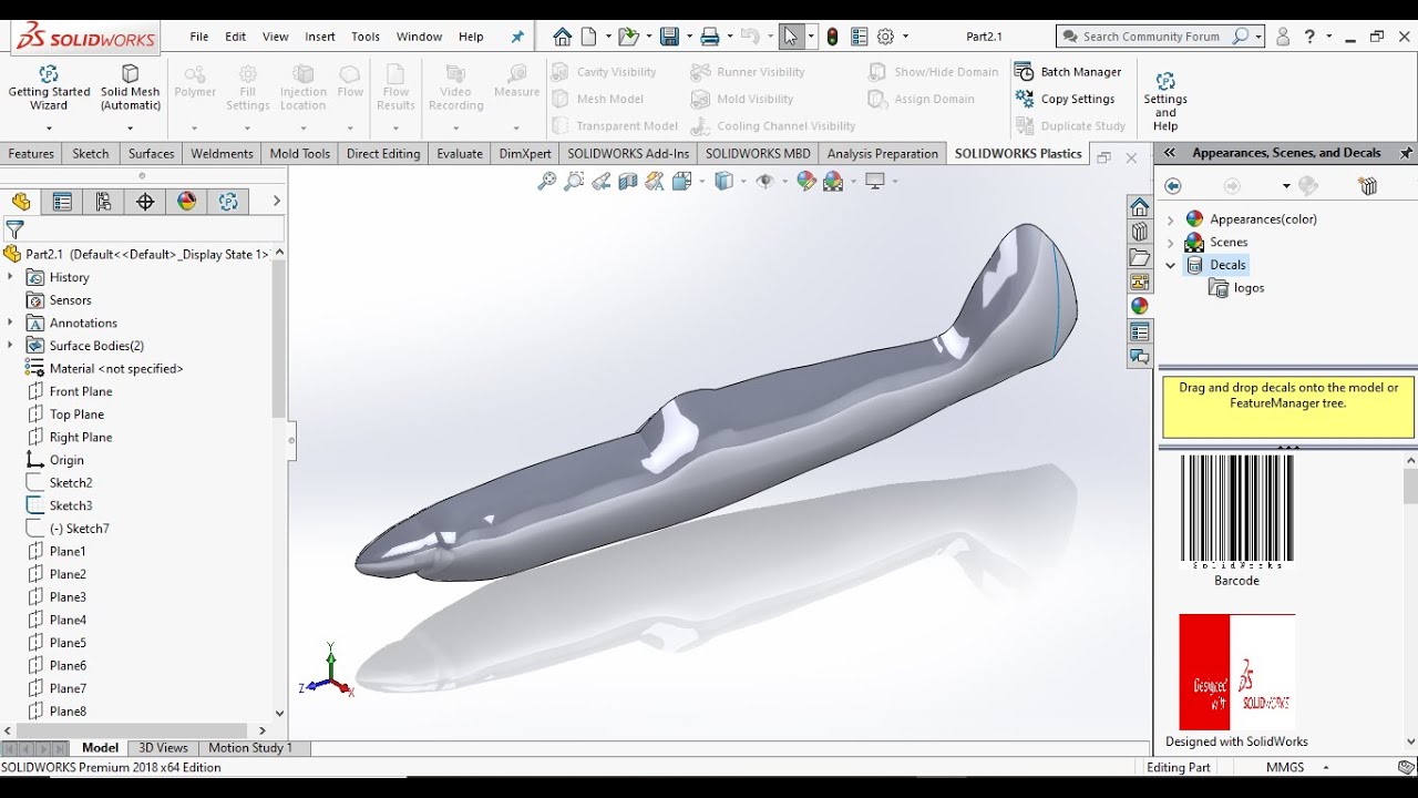 (Part 2)How to design body(Fuselage) sketch tutorial on solidworks ...