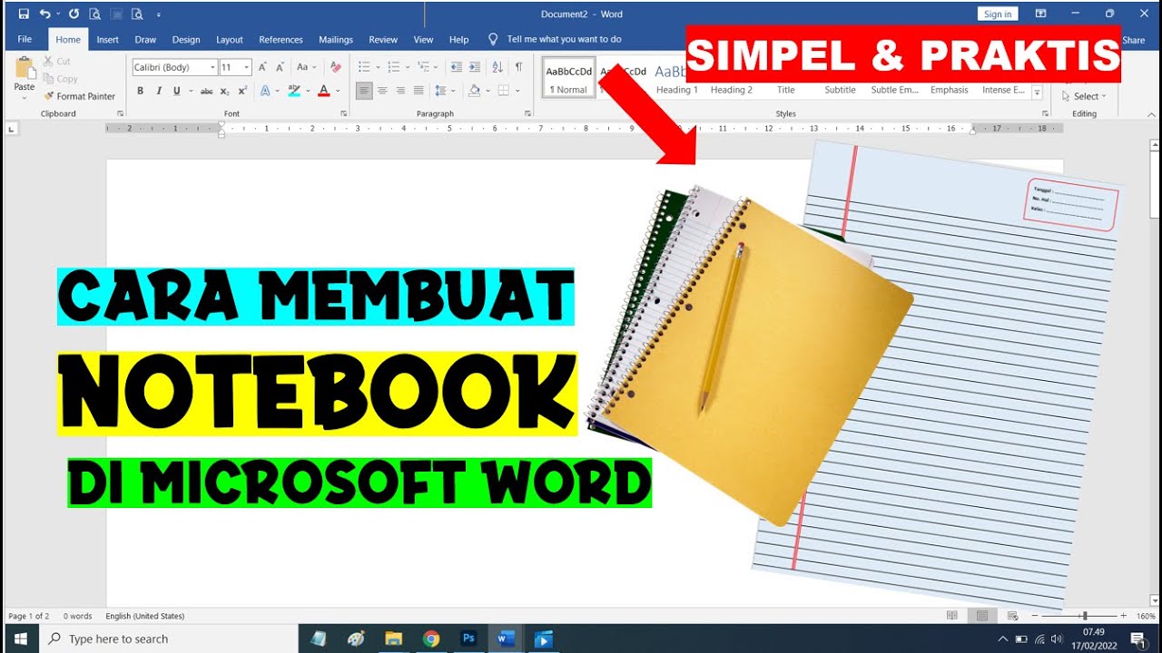 Cara Membuat Notebook di Microsoft Word - YouTube