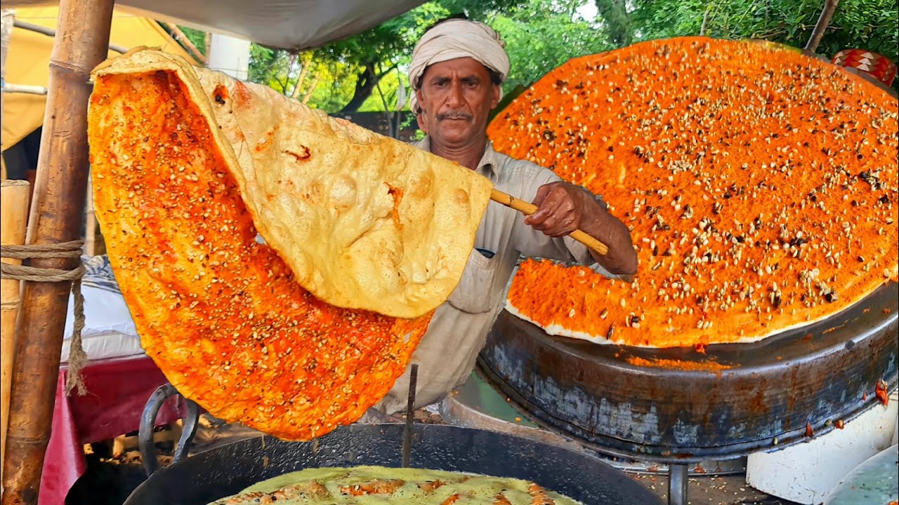 Lahori Katlama | Deep Fried Desi PizZa | Katlama Recipe | Lahore Street ...