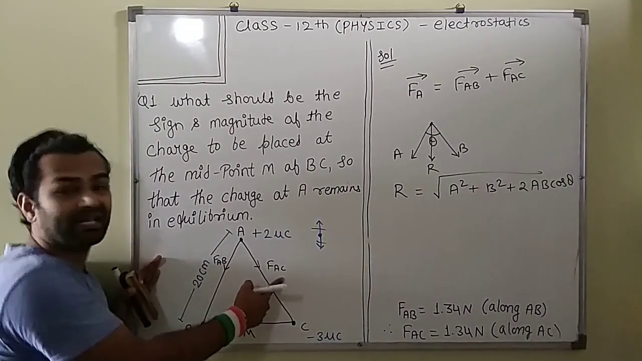 Electrostatics numericals 01 | Coloumb's inverse square law based ...