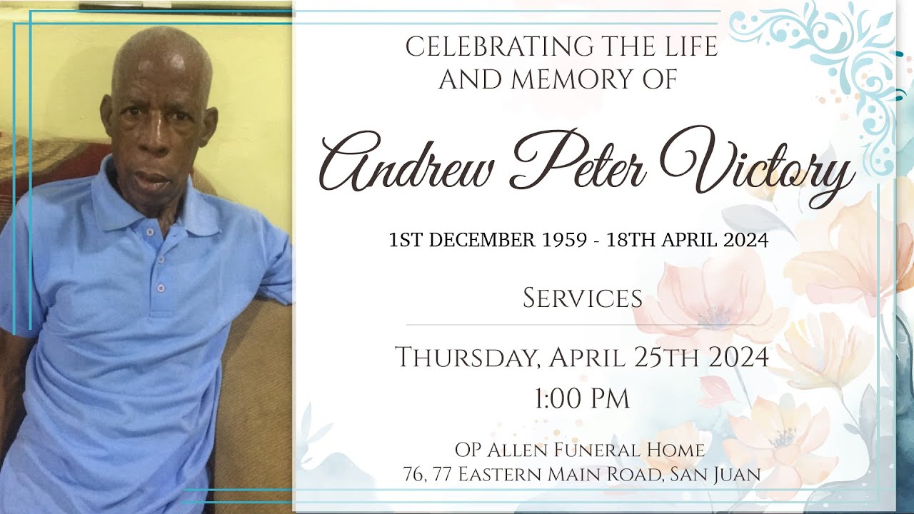 The Funeral Service of Andrew Peter Victory - YouTube