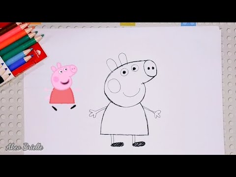 Papi Drawing For Akeo | Peppa Pig Character #2 | Papi Menggambar Peppa ...