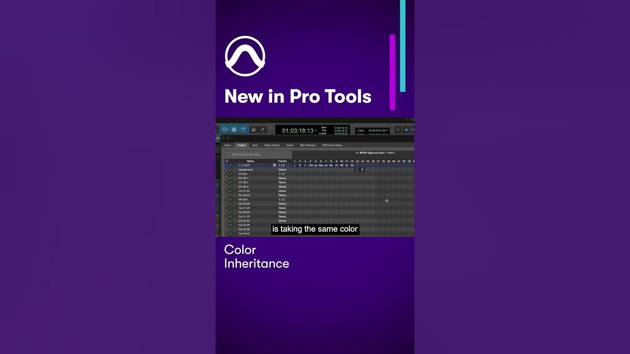 I/O Setup and Routing color coding in Pro Tools — Color inheritance ️ ...