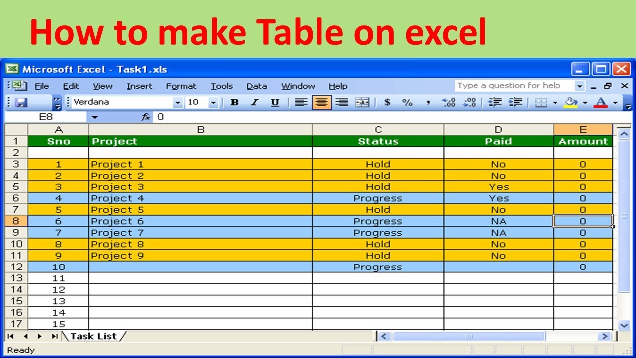 How To Create Table In Excel Sheet YouTube How To Create Table In Excel Sheet YouTube