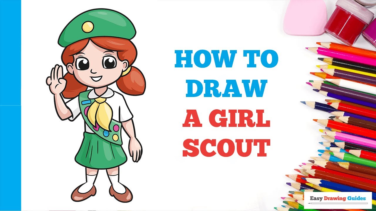 How to Draw a Girl Scout in a Few Easy Steps: Drawing Tutorial for ...