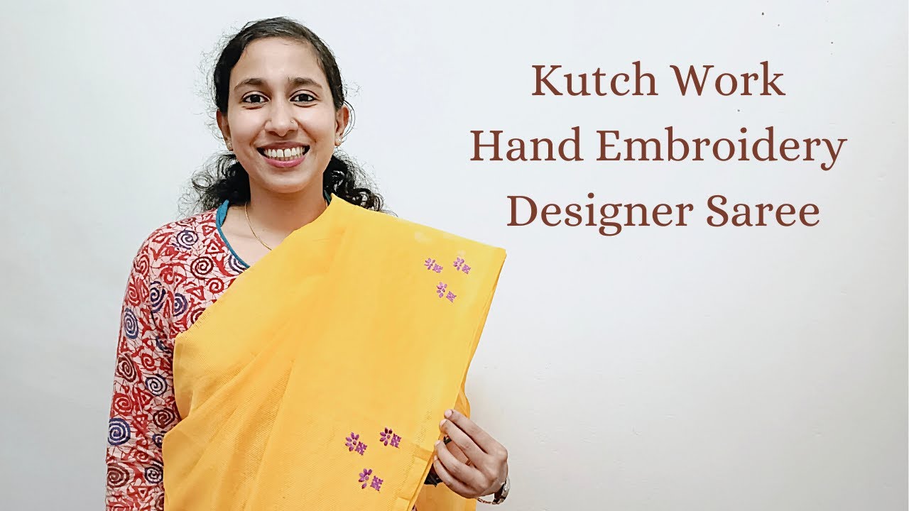 Kutch work embroidery designer saree | Saree border design | Designer ...