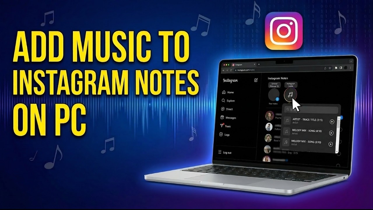 How To Add Music To Instagram Notes On PC (2026) - Quick Tutorial - YouTube