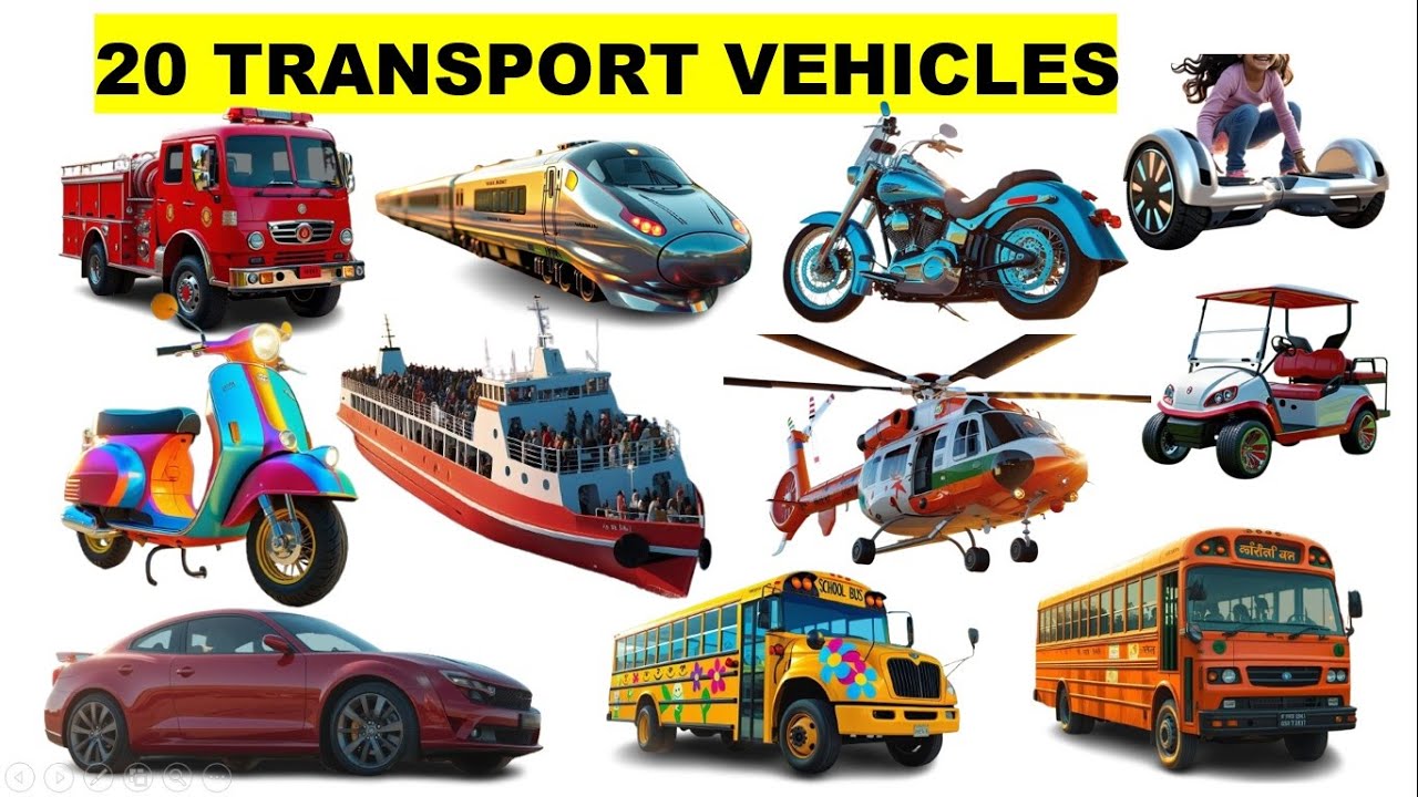 Vehicles Name for Kids | Learn Transport Vehicles for Toddlers and ...