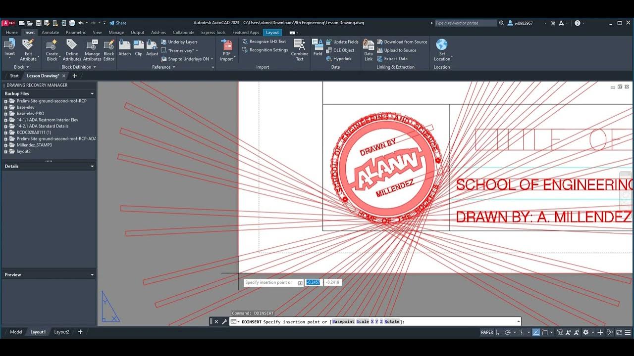 ACAD 10 insert Drawing TBLOCK - YouTube