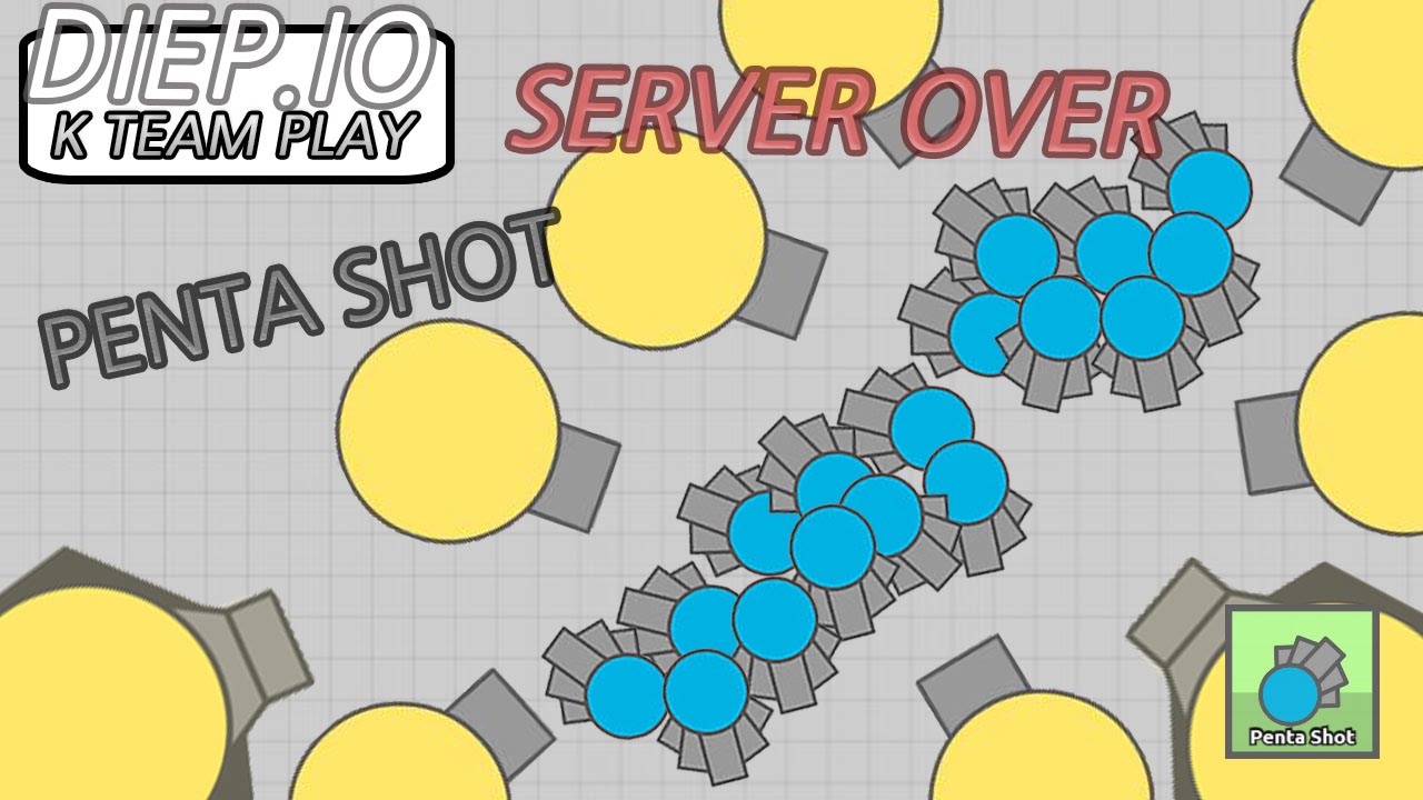 Diep.io Penta Shot [K Team Play] 펜타 샷을 하다보니 렉이 장난 아니다 I 탱크 키우기, 다이피오 ...