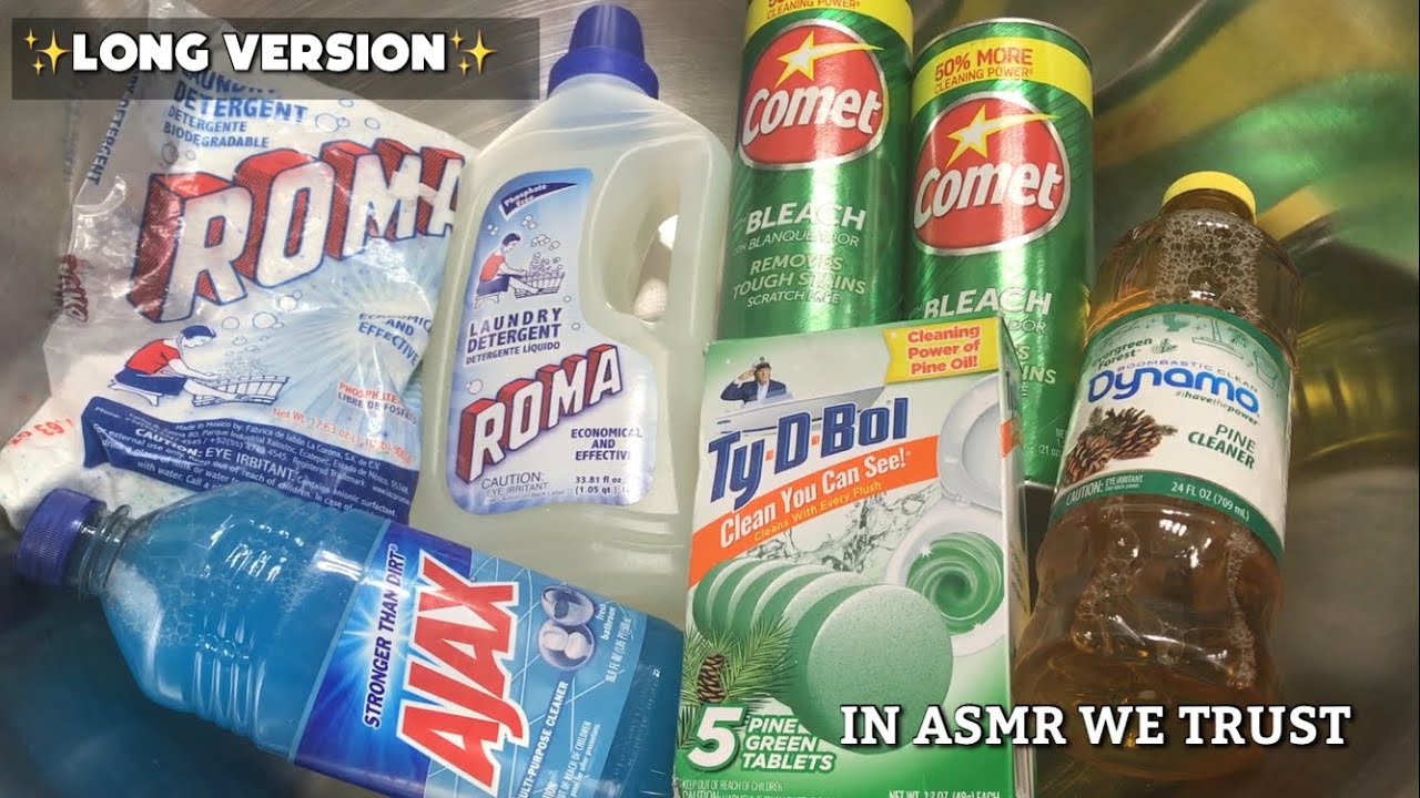 ASMR 🧨 Dynamo Pine Paste | Pine Ty-D-Bol Comet Ajax Blue & Roma Powder ...