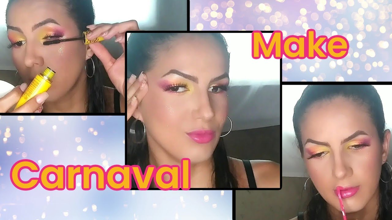 Tutorial completo make de carnaval / vem fazer comigo - YouTube