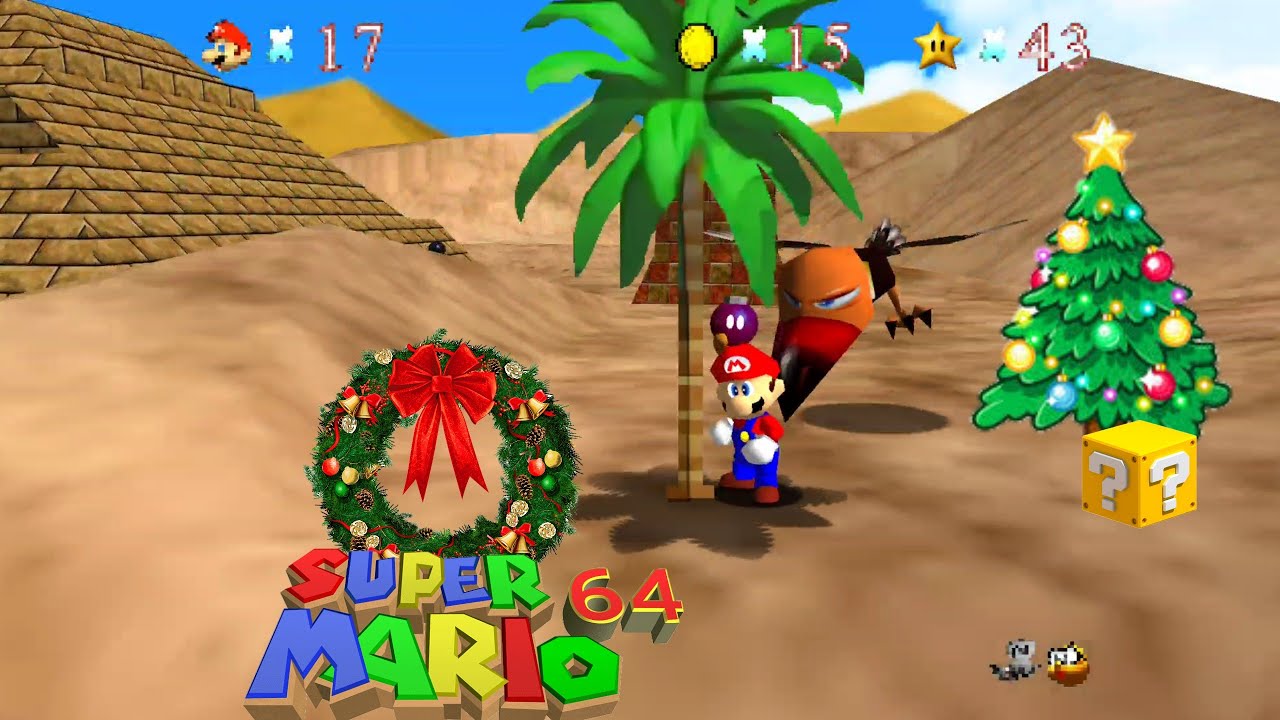 Super Mario 64 X-Mass WideScreen HD Textures Shifting Sand Land ...