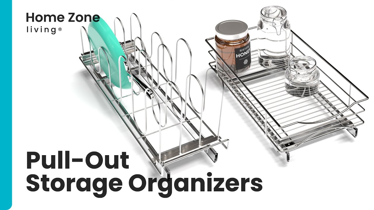 Home Zone Living Pull Out Storage Organizers - YouTube