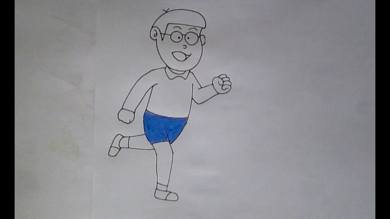 Nobita is running- how to draw Nobita from Doraemon by Indrajit Art ...