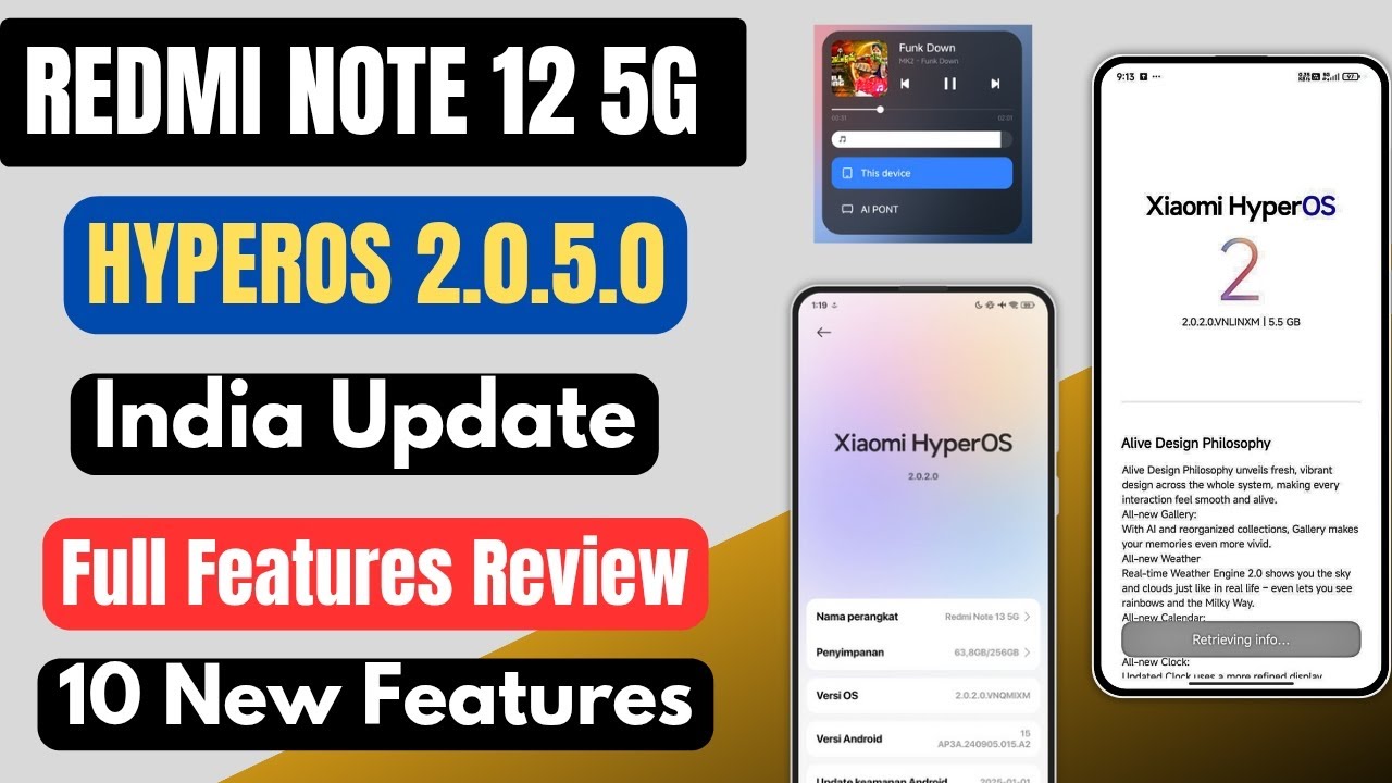Redmi Note 12 5G HyperOS 2.0.5.0 India New Update Release, Full ...