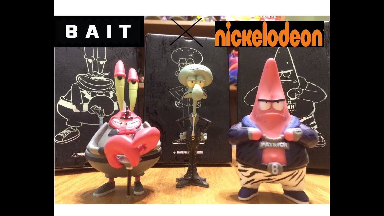 BAIT x Nickelodeon MindStyle 4 Inch Vinyl Spongebob Patrick Squidward ...