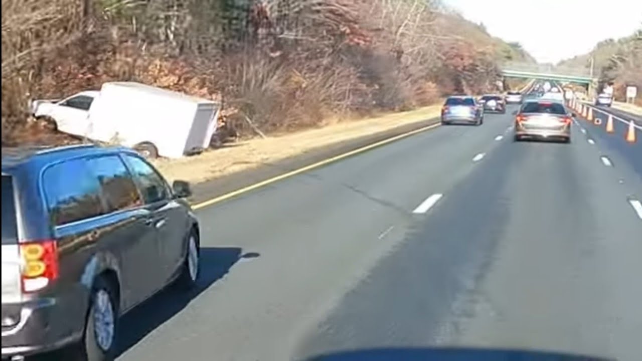 Box Truck Crash Almost Rolled Dash Cam - YouTube