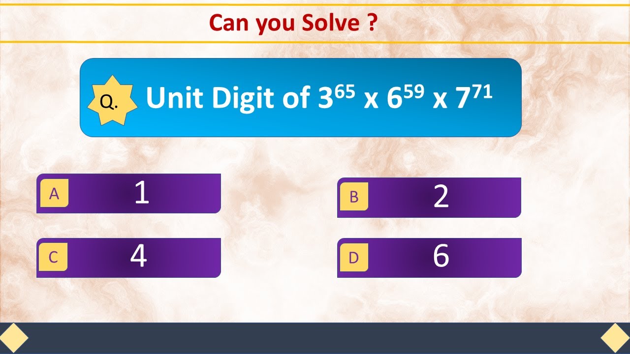 Can you solve this Unit Digit Problem ? | Math Olympiad - YouTube