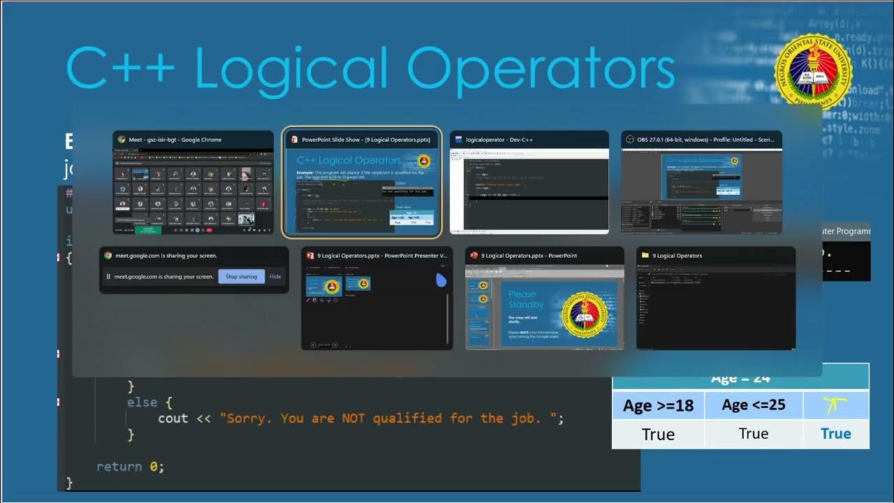 C++ Logical Operators | Nested If Statements | ITS 101 (Computer Programming I) | Online Class ...