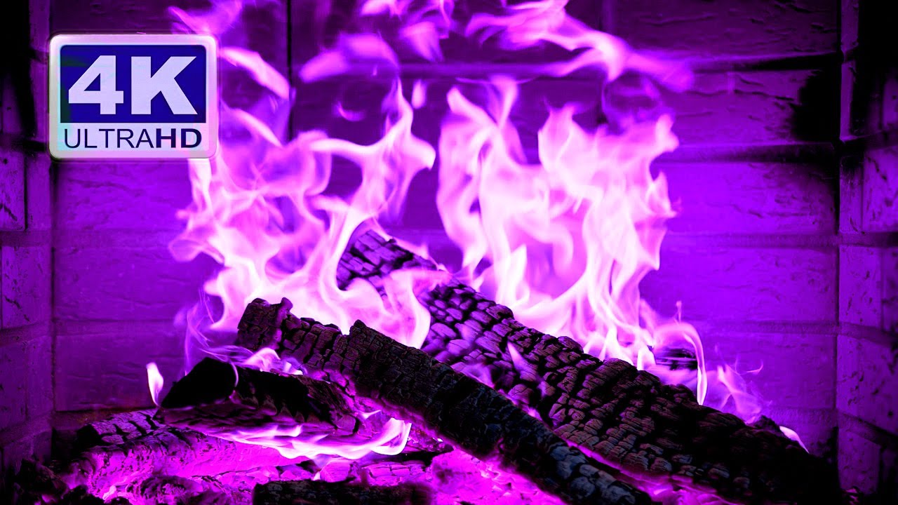 🔥 PURPLE FIREPLACE 4K Ultra HD - YouTube