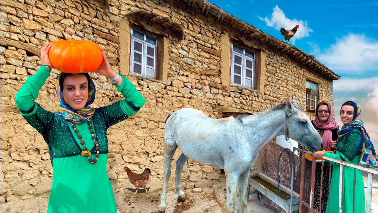 IRAN Kurdish Village life: Making pumpkin jam in our Rural🏕️ - YouTube