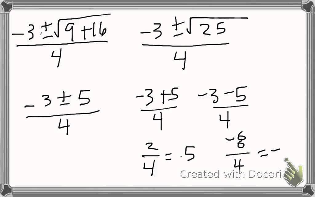 secondary math 2- quadratic formula - YouTube