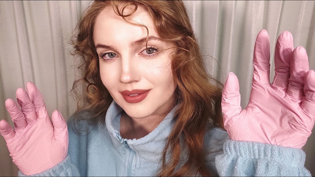 ASMR Glove Sounds. Unintelligible Whispering. Visual Triggers - YouTube