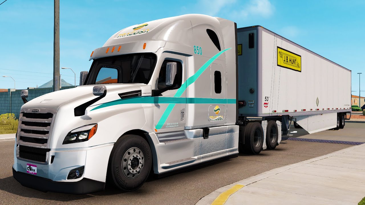 Freightliner Cascadia de Tracusa y JB Hunt Delicias Chihuahua, a ...