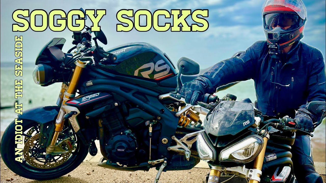 Soggy Socks - An Idiot at the Seaside #speedtriple1200rs - YouTube