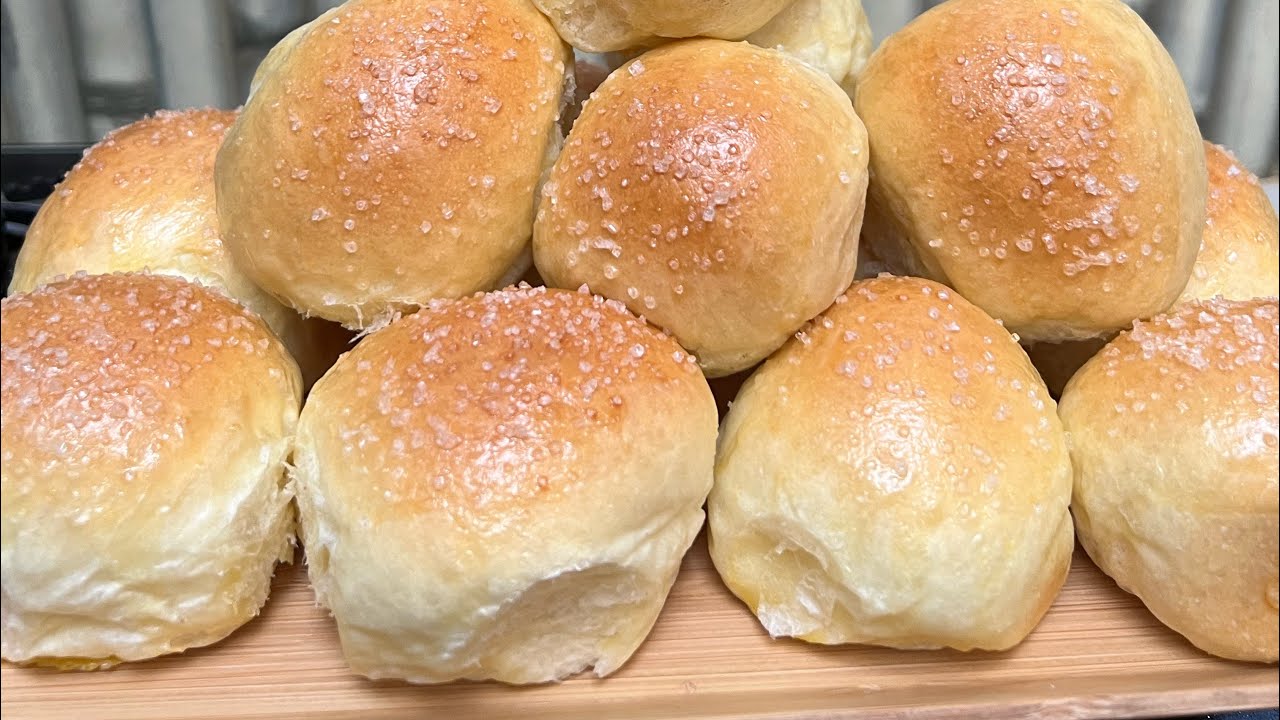 Roti mini tanpa mixer No knead mini bun - YouTube