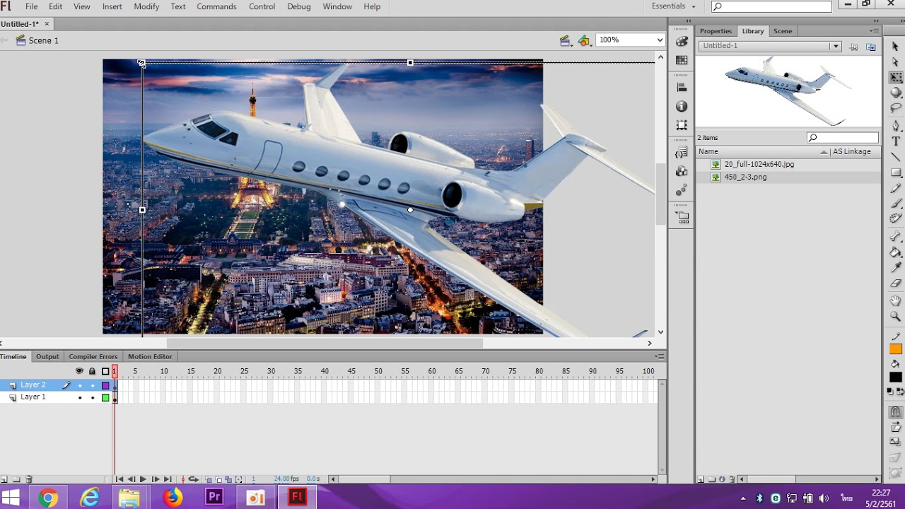 การสร้าง Animation ด้วยโปรแกรม Flash CS6 แบบ classic tween - YouTube