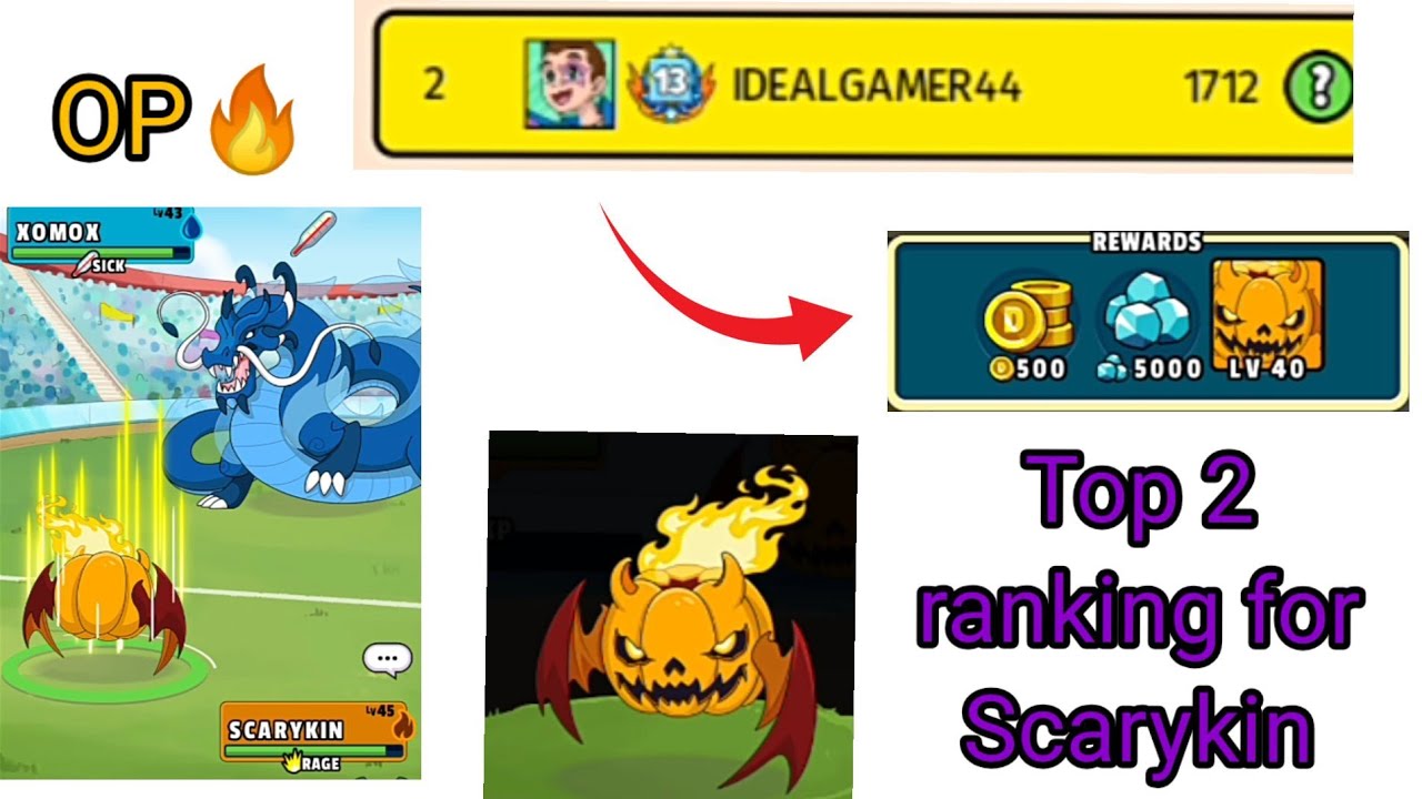 (I get Scarykin in Dynamons world) and use my best fire type team # ...