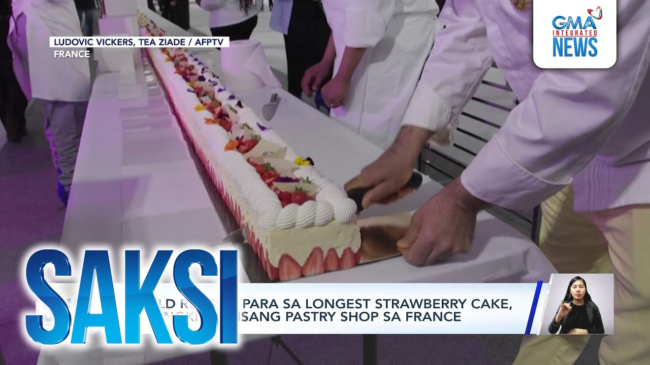 World record para sa longest strawberry cake, nasungkit ng isang pastry ...