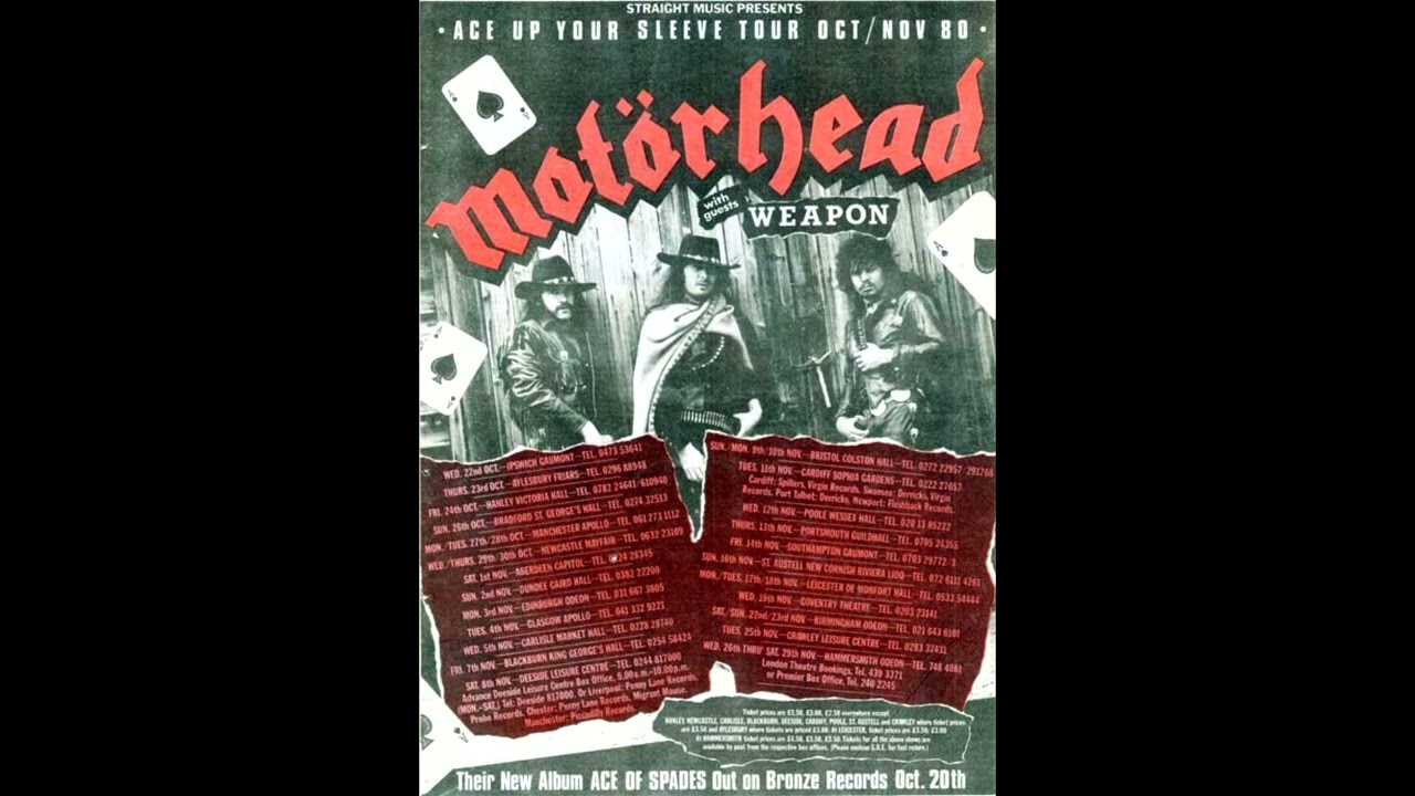 Motorhead - Live, Capitol Theatre, Aberdeen, UK, 1st November, 1980 ...