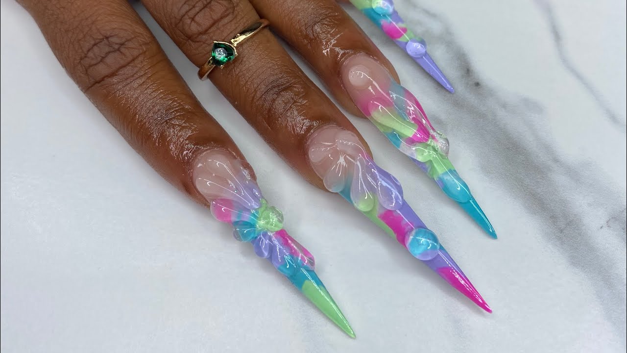 Recreating Tik Tok $1000😱Textured Nails | Acrylic Application | Shaping ...